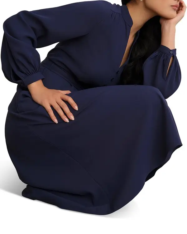 Hobbs London Lettie Fit-And-Flare Midi Dress In Midnight Navy - 25